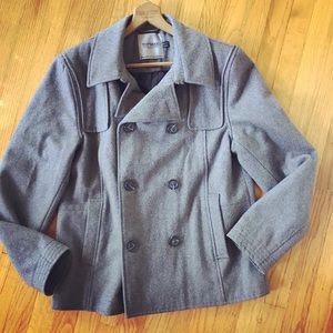 Topman | Jackets & Coats | Topman Woolblend Heather Gray Peacoat Brand ...
